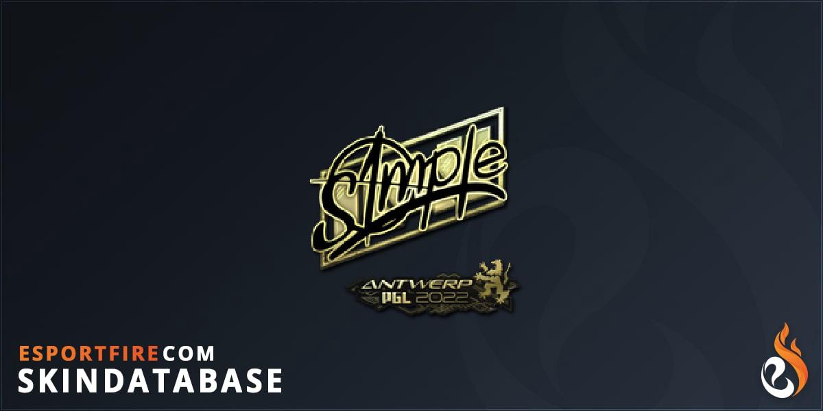 Sticker | s1mple (Gold) | Antwerp 2022 - EsportFire.com