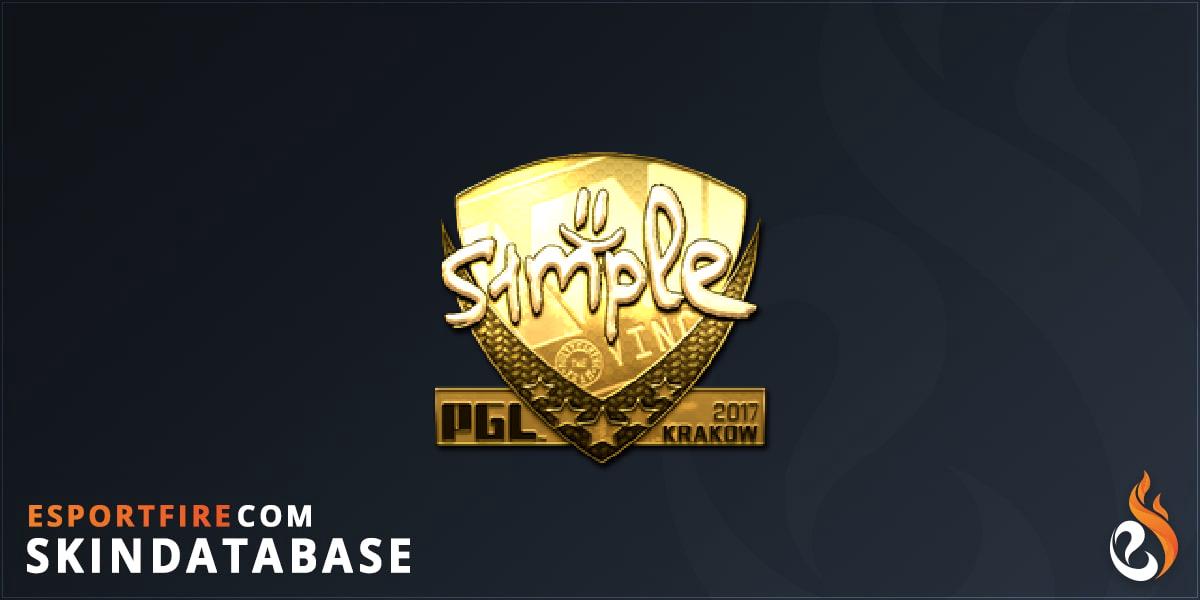 Sticker | s1mple (Gold) | Krakow 2017 - EsportFire.com