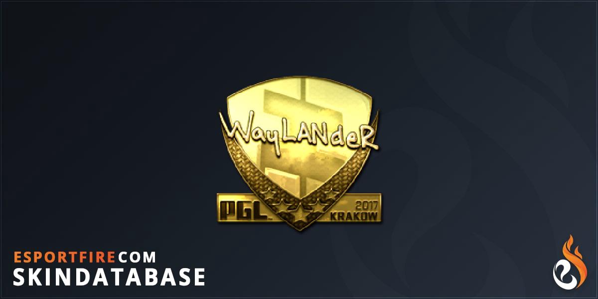 Sticker | wayLander (Gold) | Krakow 2017 - EsportFire.com