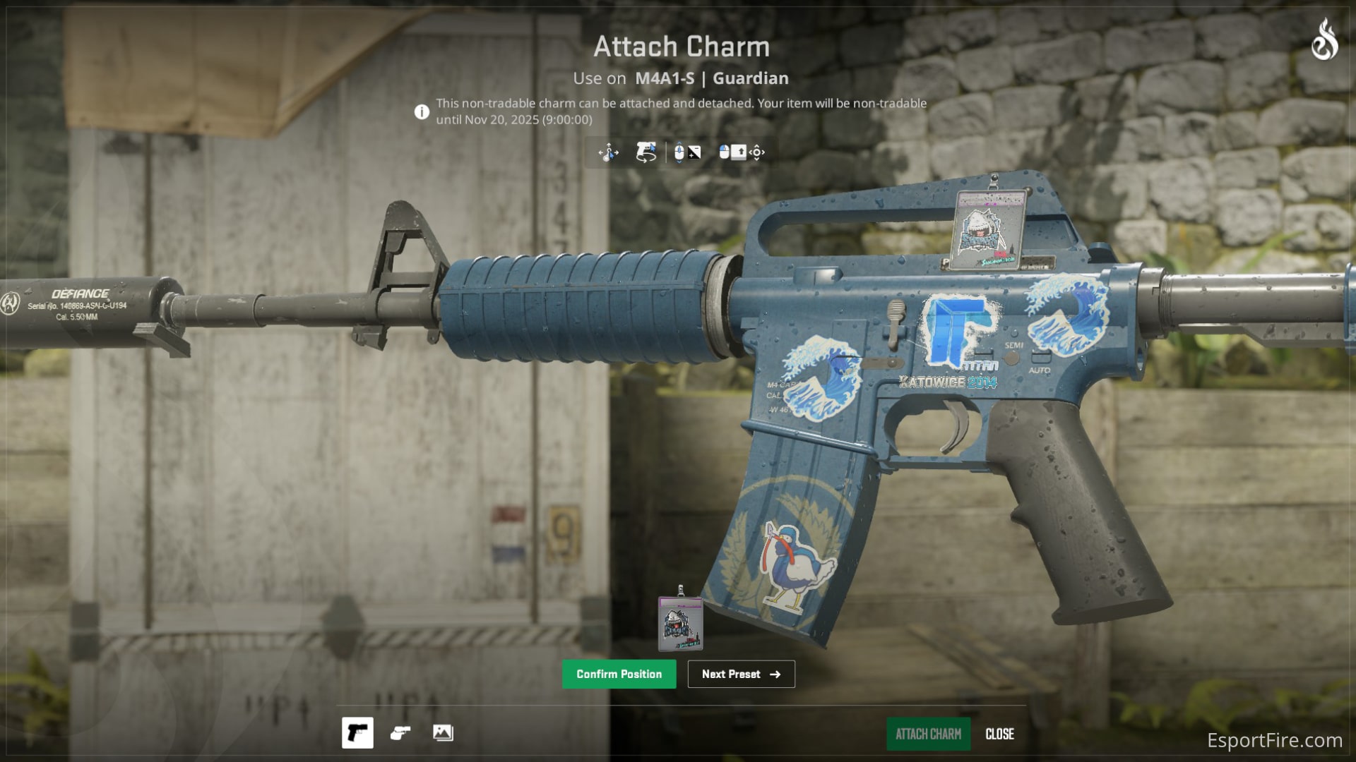 How to apply stickers as charms in CS2?